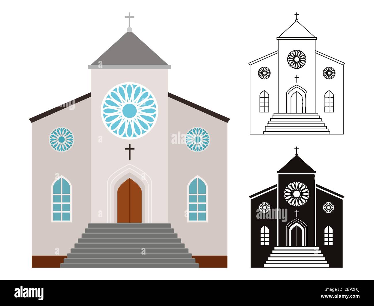 Religion buildings vector set. Churches isolated on white background ...
