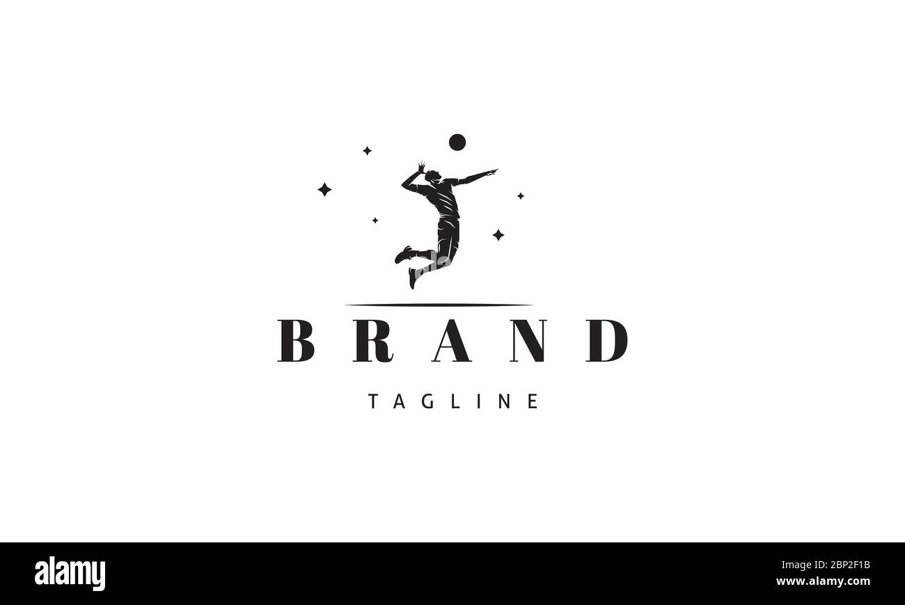 Abstract volleyball player Black and White Stock Photos & Images - Alamy