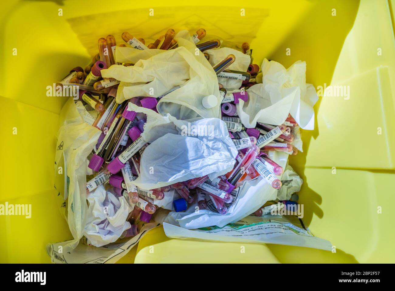 Medical waste from a medical biology laboratory, Covid 19 serological ...