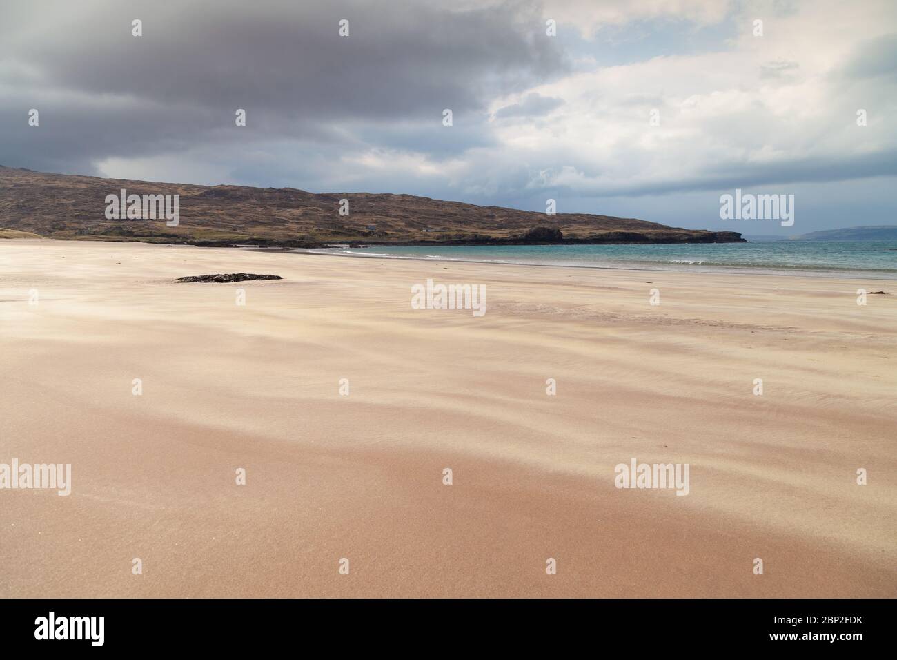 The stunning sandy beach at Kilmory Bay on the Isle of Rum, Scotland ...