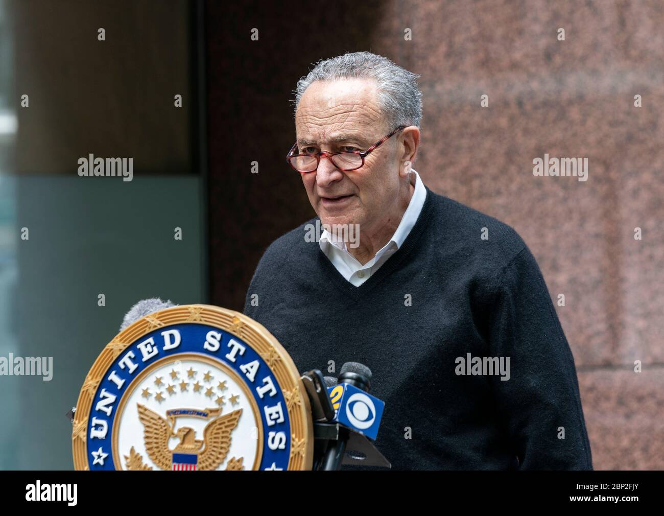 New York, NY - May 17, 2020: US Senator Chuck Schumer reveals huge ...