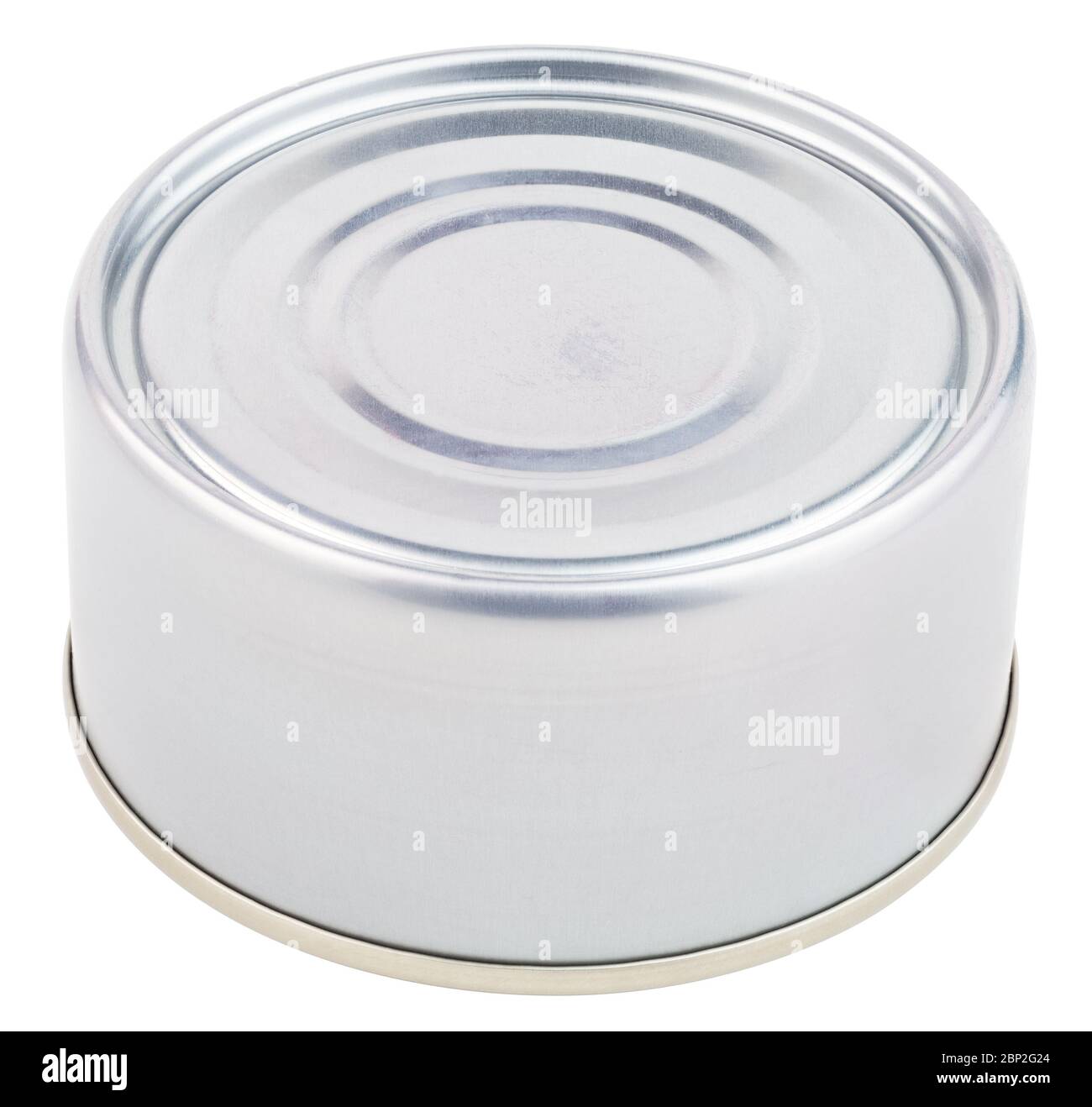 closed tin can bottom up isolated on white background Stock Photo - Alamy