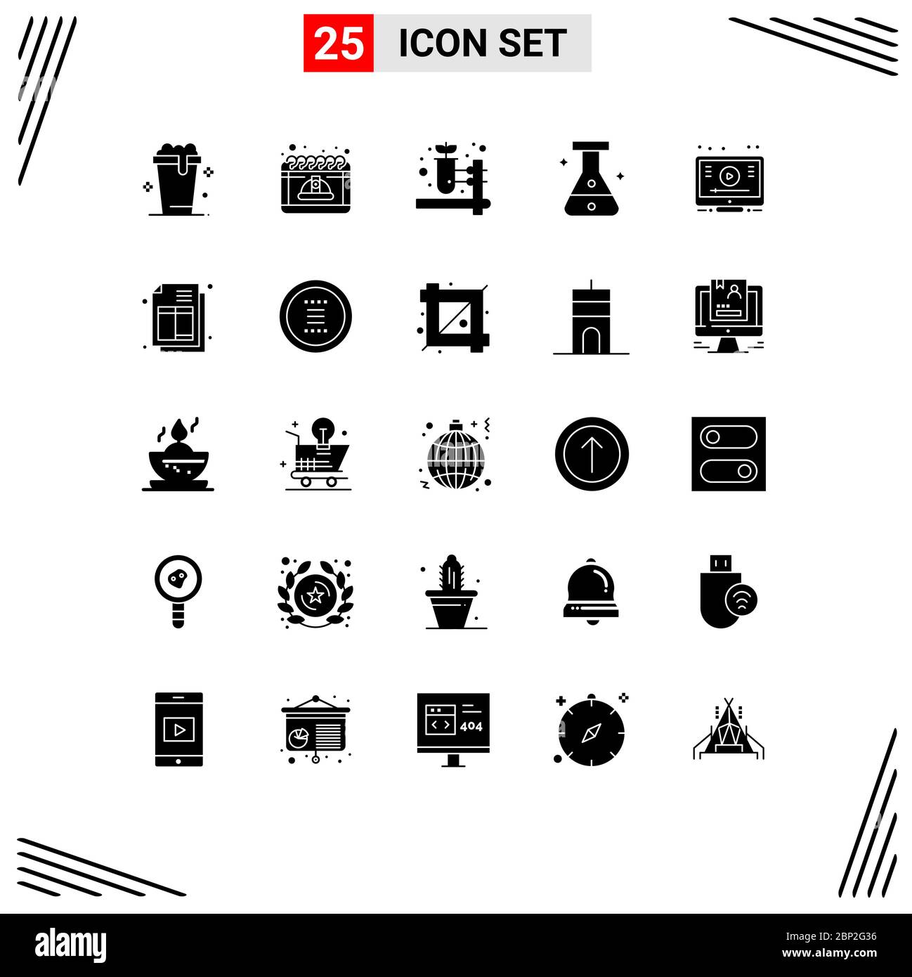 Stock Vector Icon Pack of 25 Line Signs and Symbols for video, learn ...