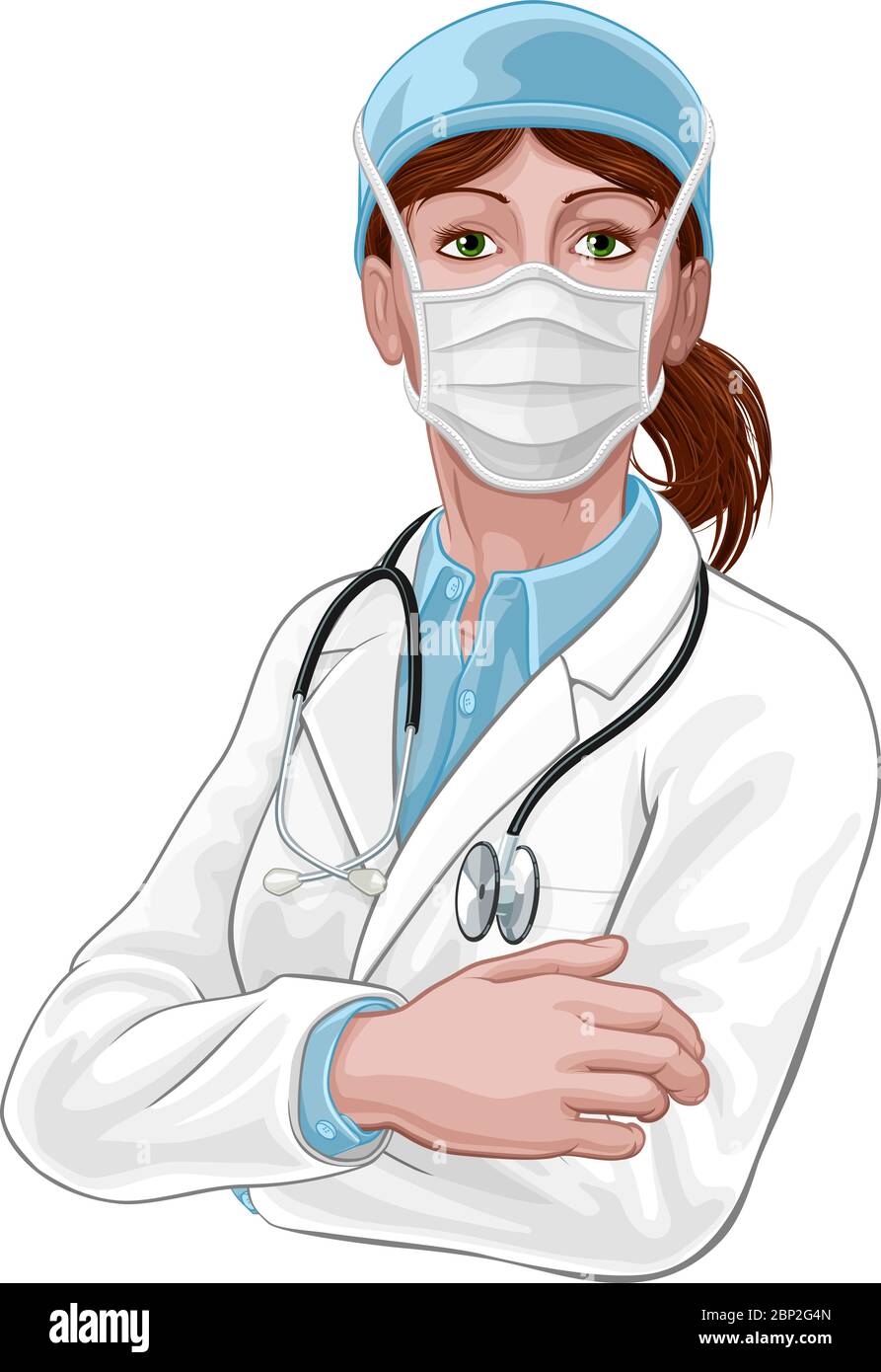 Doctor Woman in Medical PPE Mask Stock Vector Image & Art - Alamy