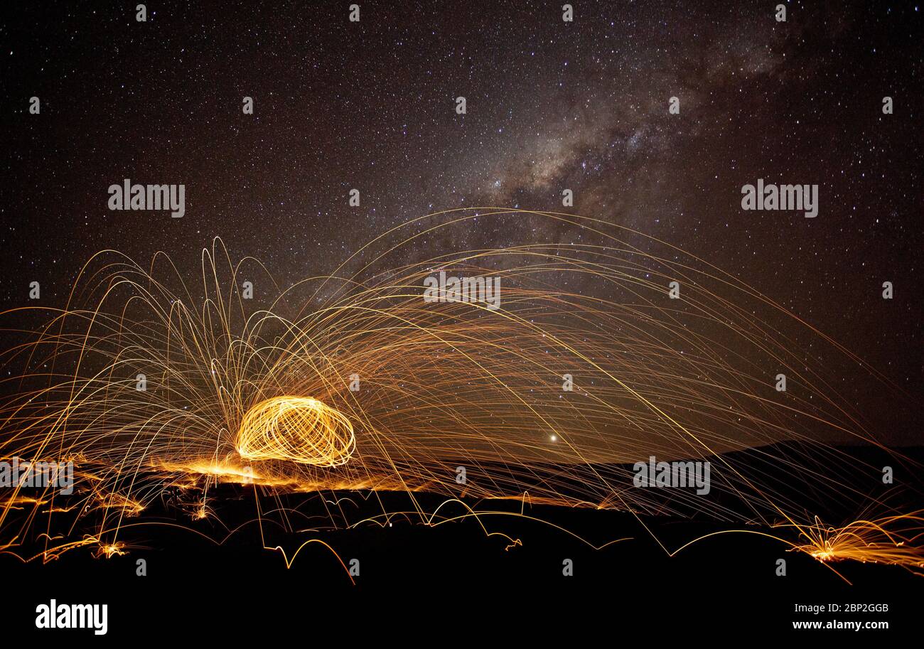 nightscape landscape, milky way Stock Photo - Alamy