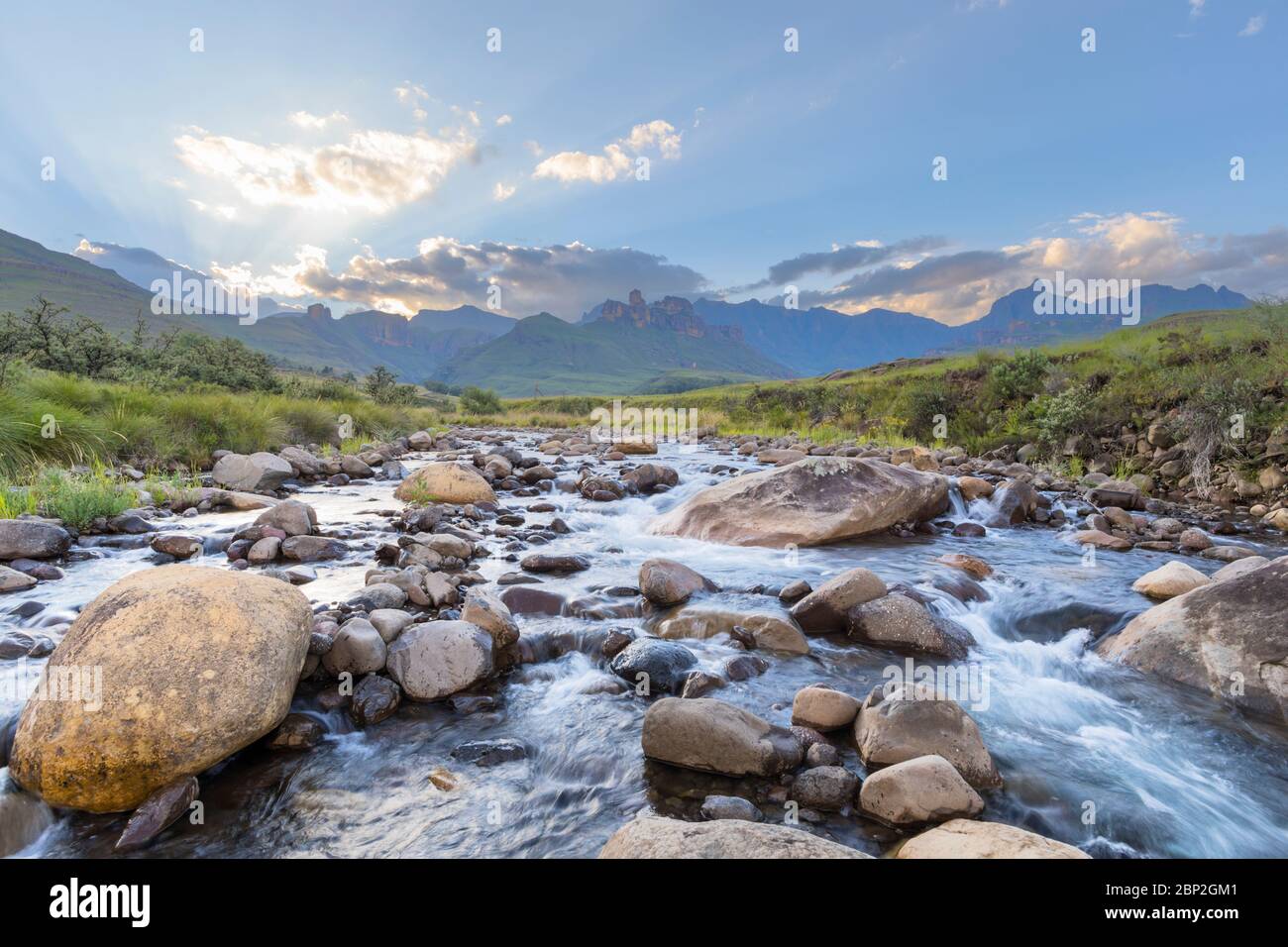 Water flowing between the rocks in the river bed Stock Photo - Alamy