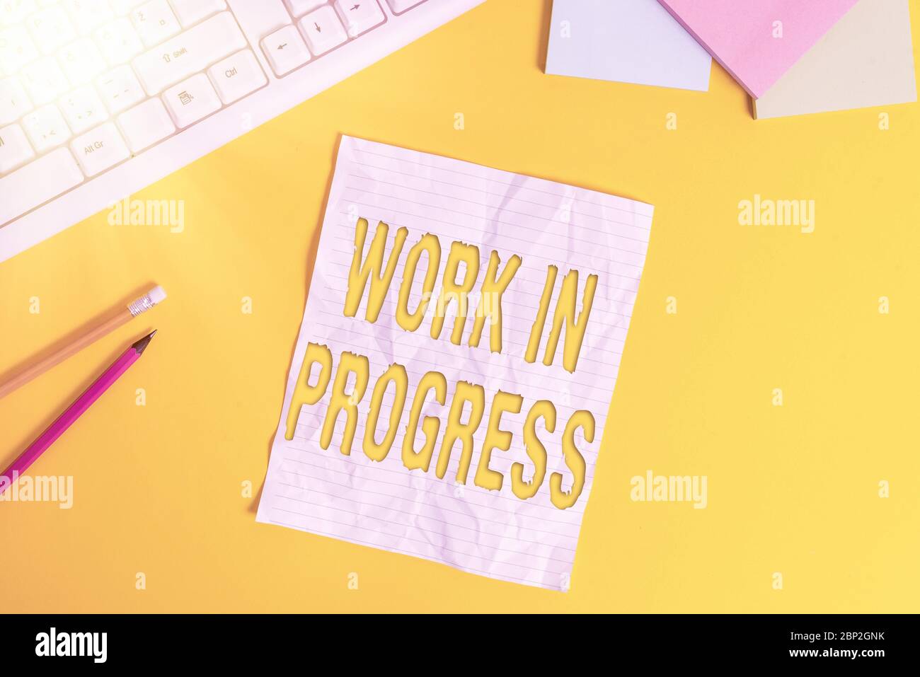 Word writing text Work In Progress. Business photo showcasing ...