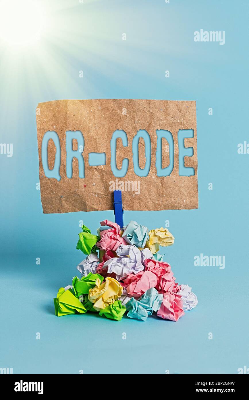 Writing note showing Qr Code. Business concept for the trademark for a ...