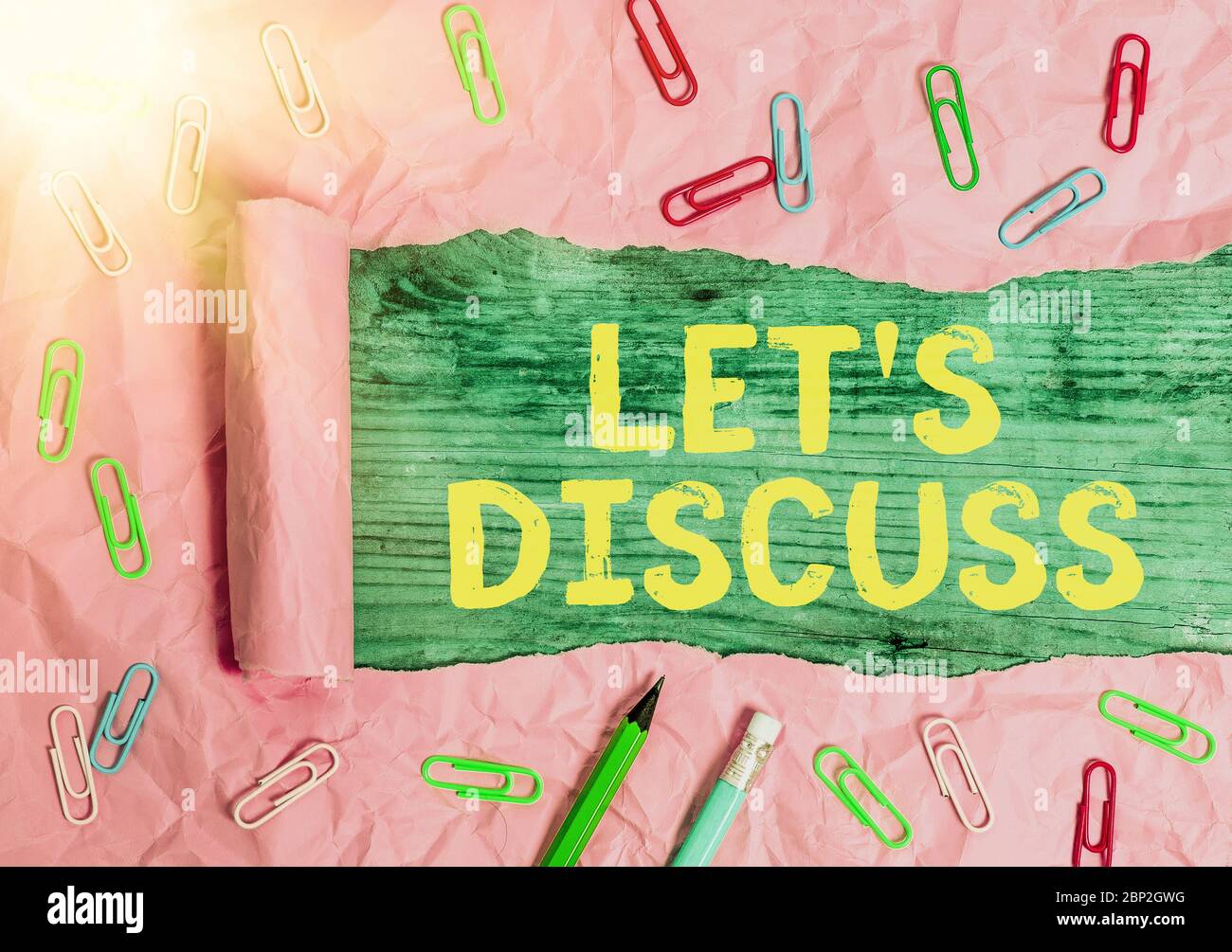 Writing note showing Let S Discuss. Business concept for asking someone ...