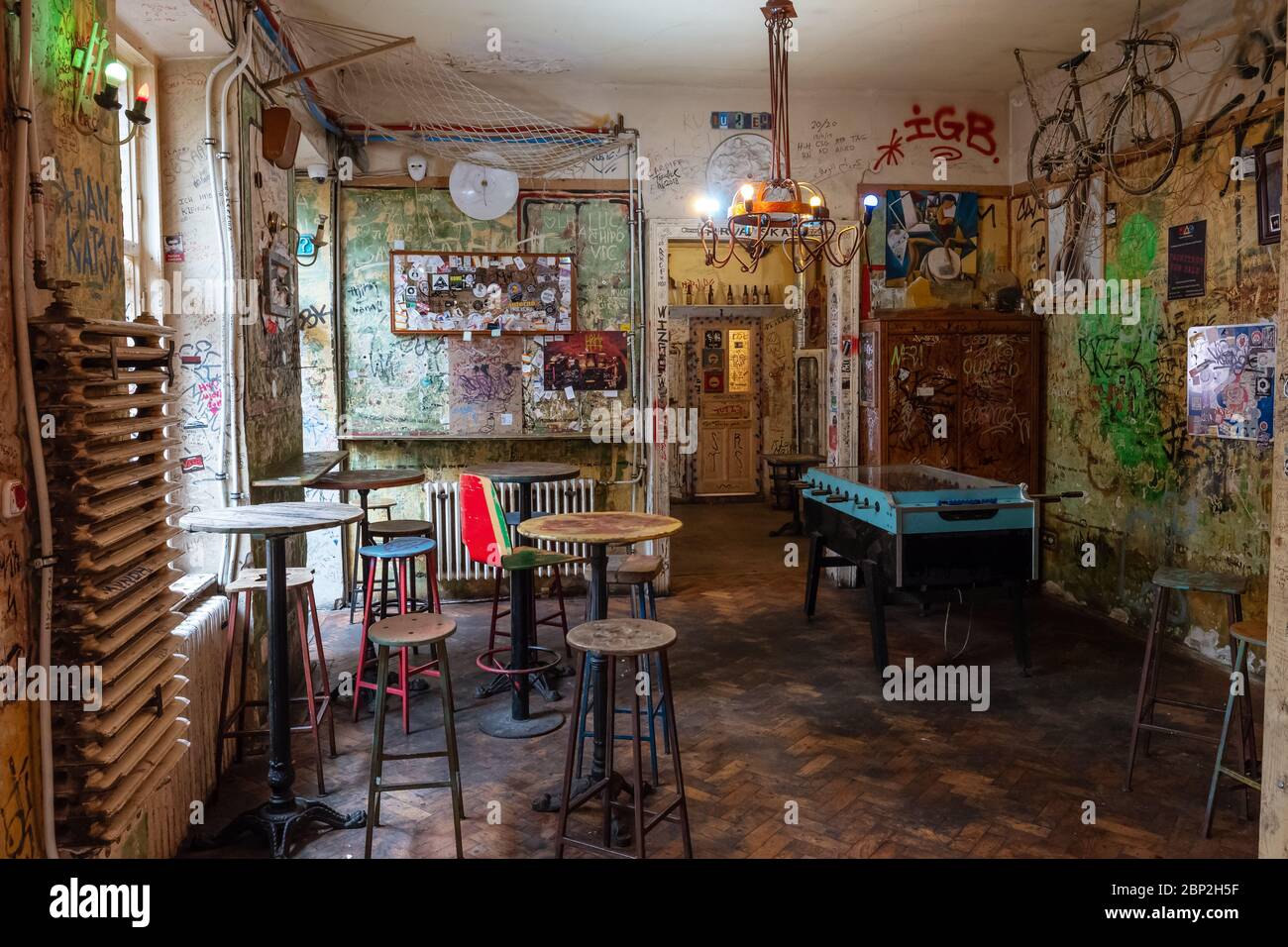 Budapest, Hungary - April 25, 2019: Interior of Szimpla Garden ruin ...