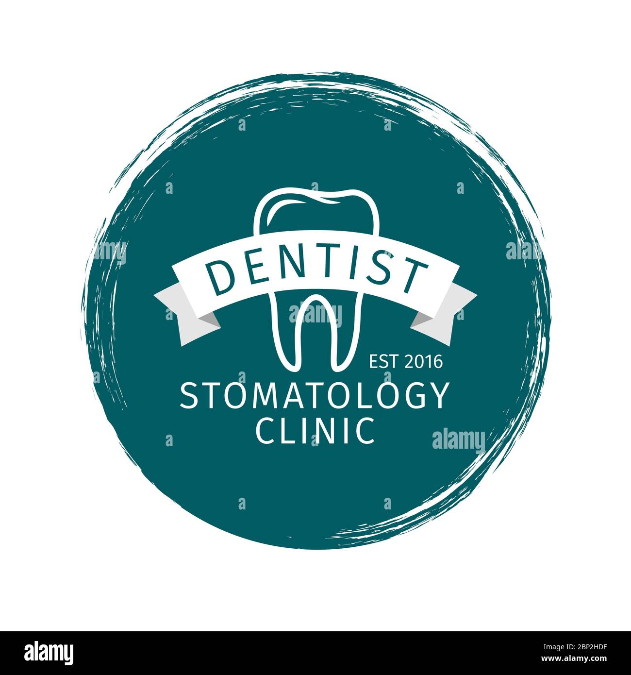 Grunge style dental clinic round label template, vector illustration ...