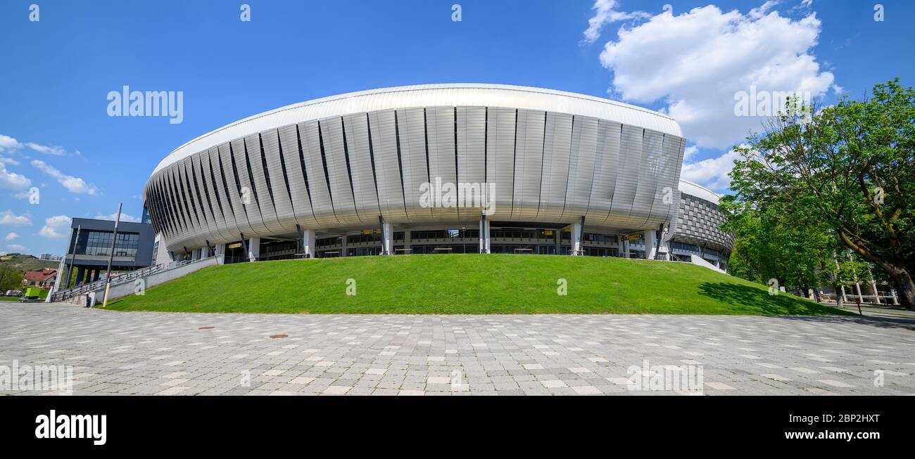 Modern futuristic minimalist sports and events stadium with an organic ...
