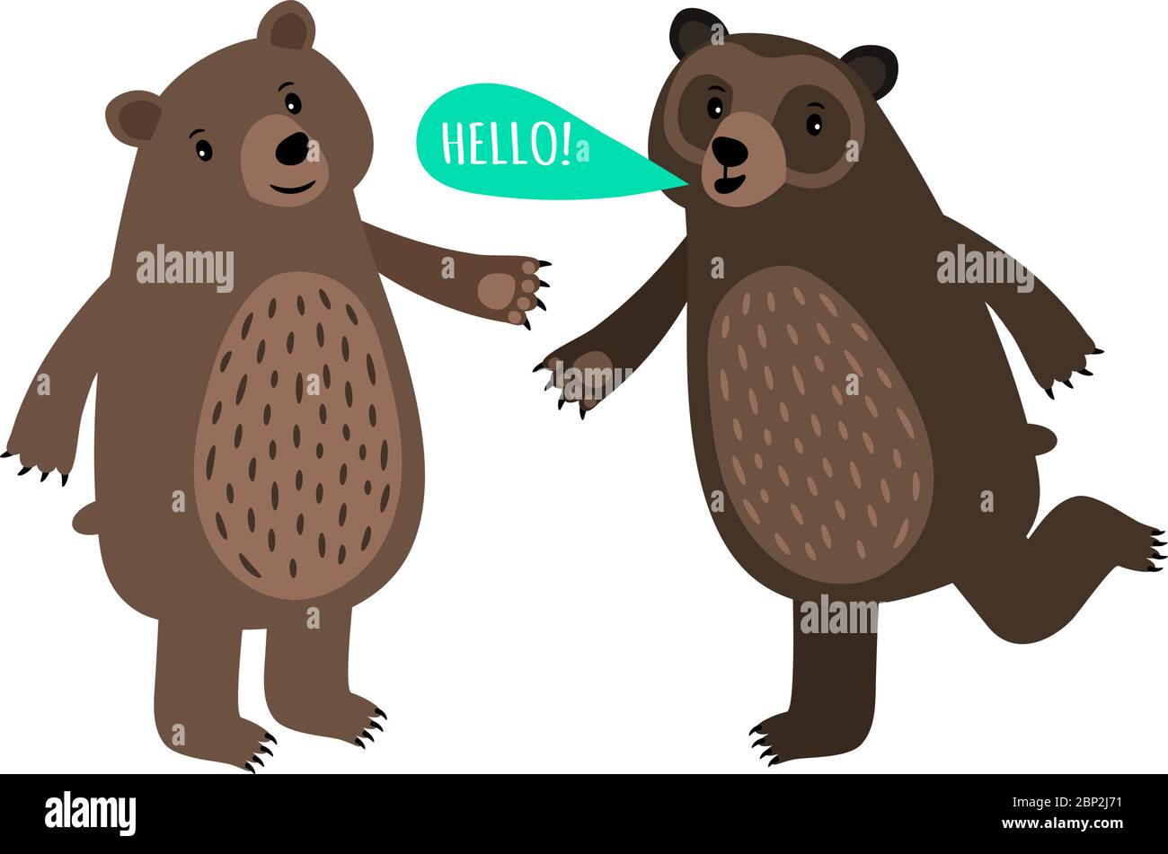 Cartoon illustration two teddy bears Cut Out Stock Images & Pictures ...