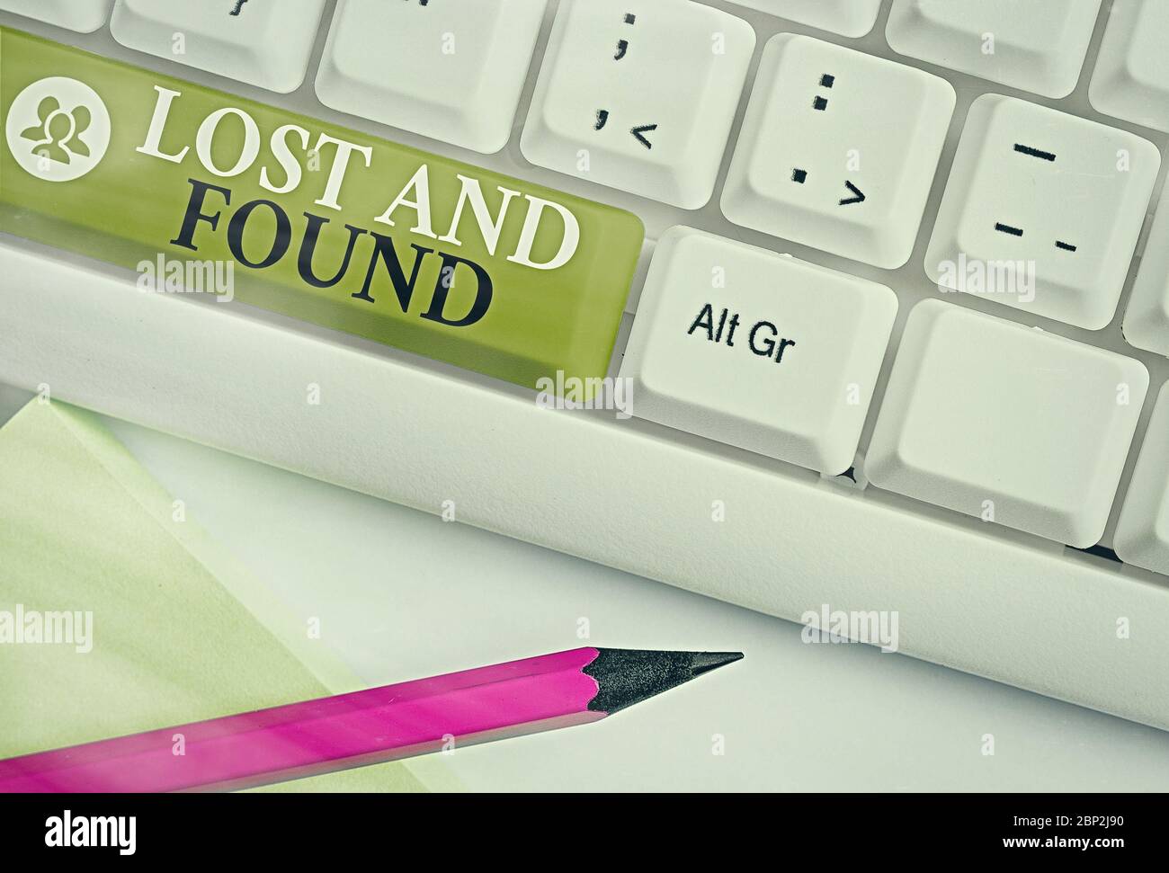 Writing note showing Lost And Found. Business concept for a place where ...