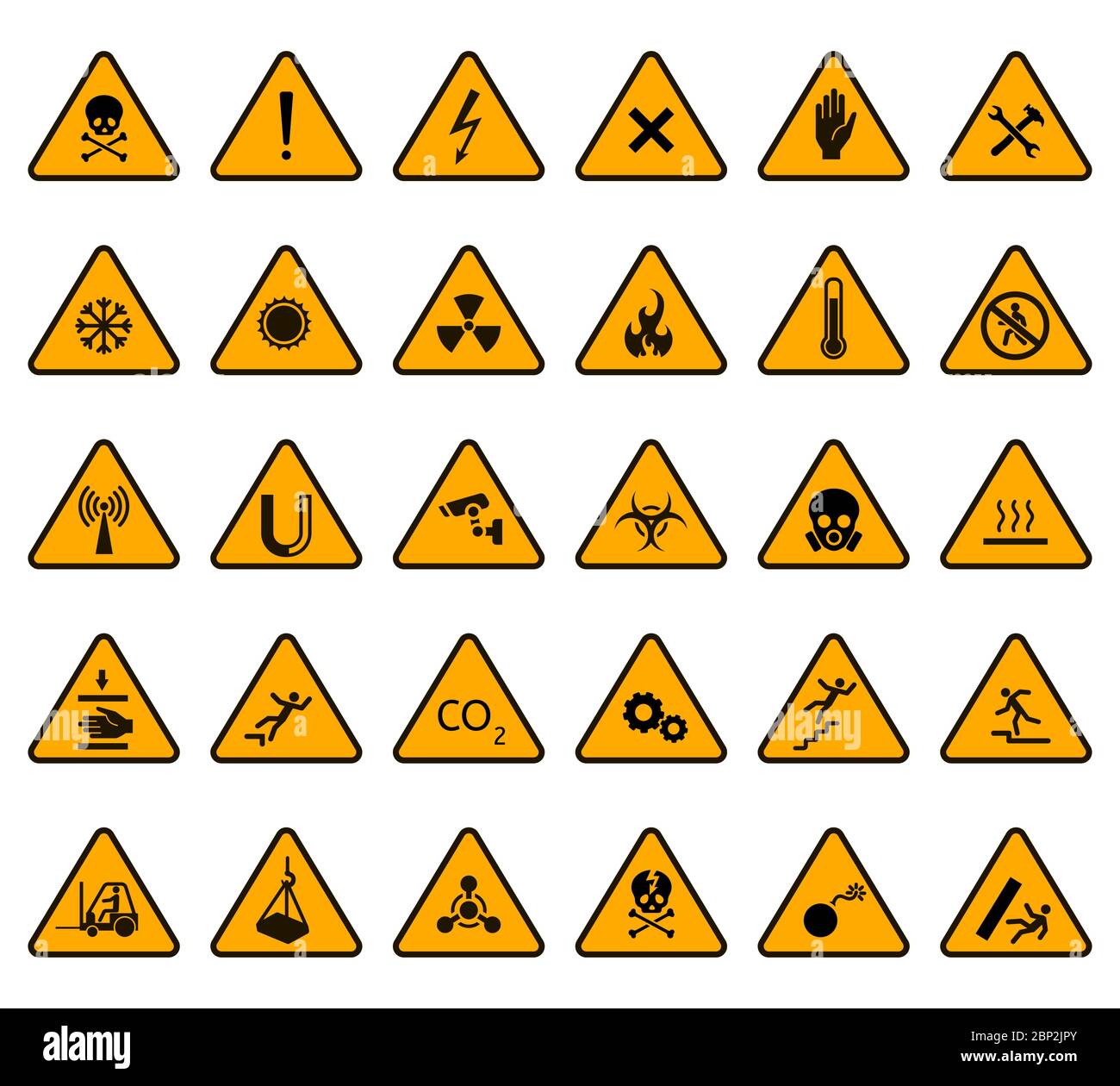 Warning signs. Caution attention warning yellow sign, danger high ... Warning signs. Caution attention warning yellow sign, danger high ...