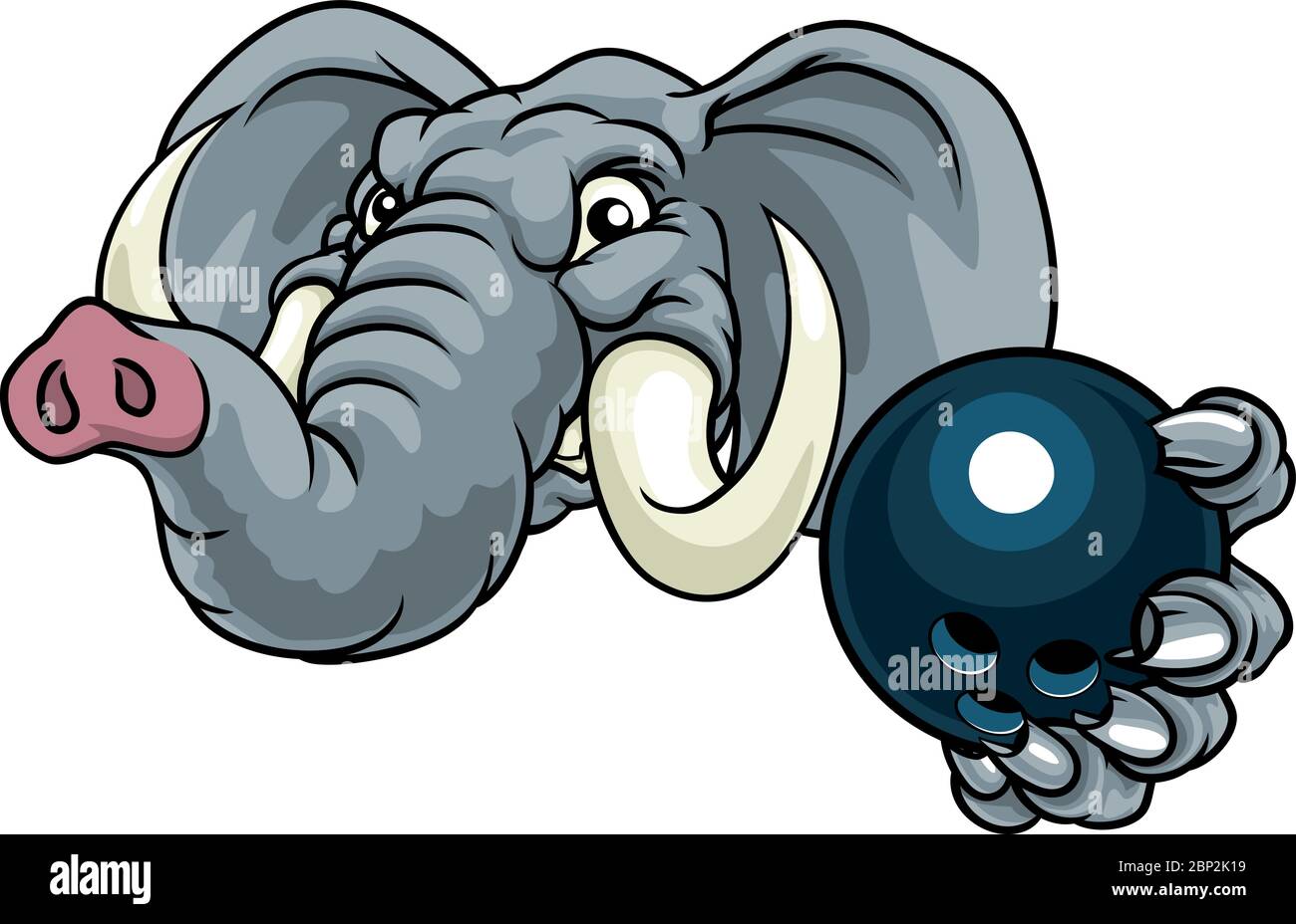 Elephant Bowling Ball Sports Animal Mascot Stock Vector Image & Art - Alamy