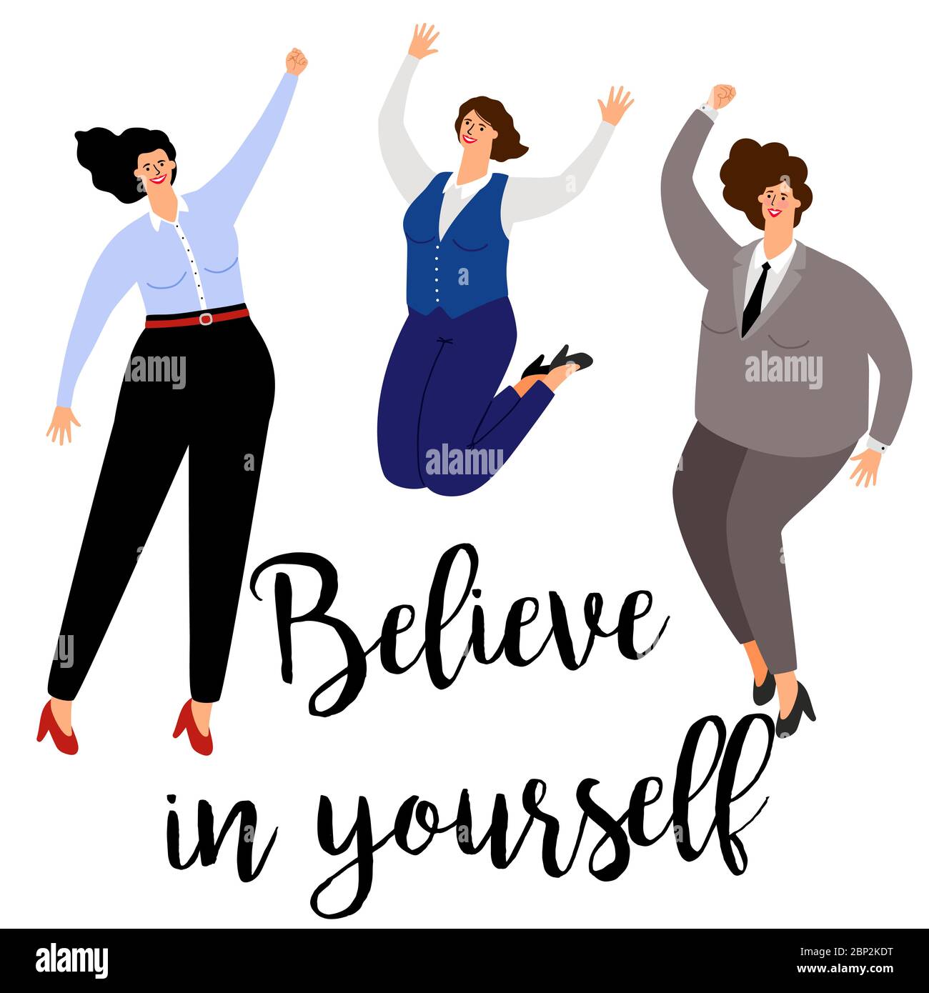 Woman succsess positive vector concept with cartoon businesswoman and ...