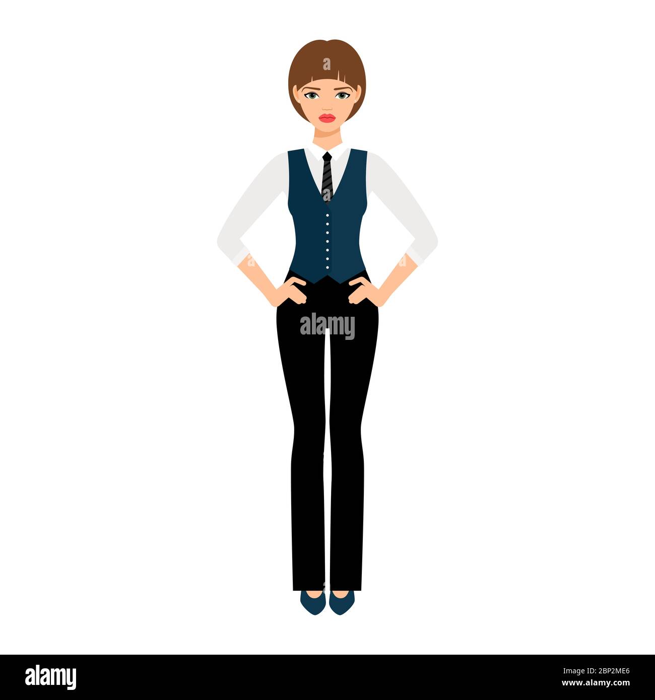 Strict girl manager isolated vector illustration on white background ...