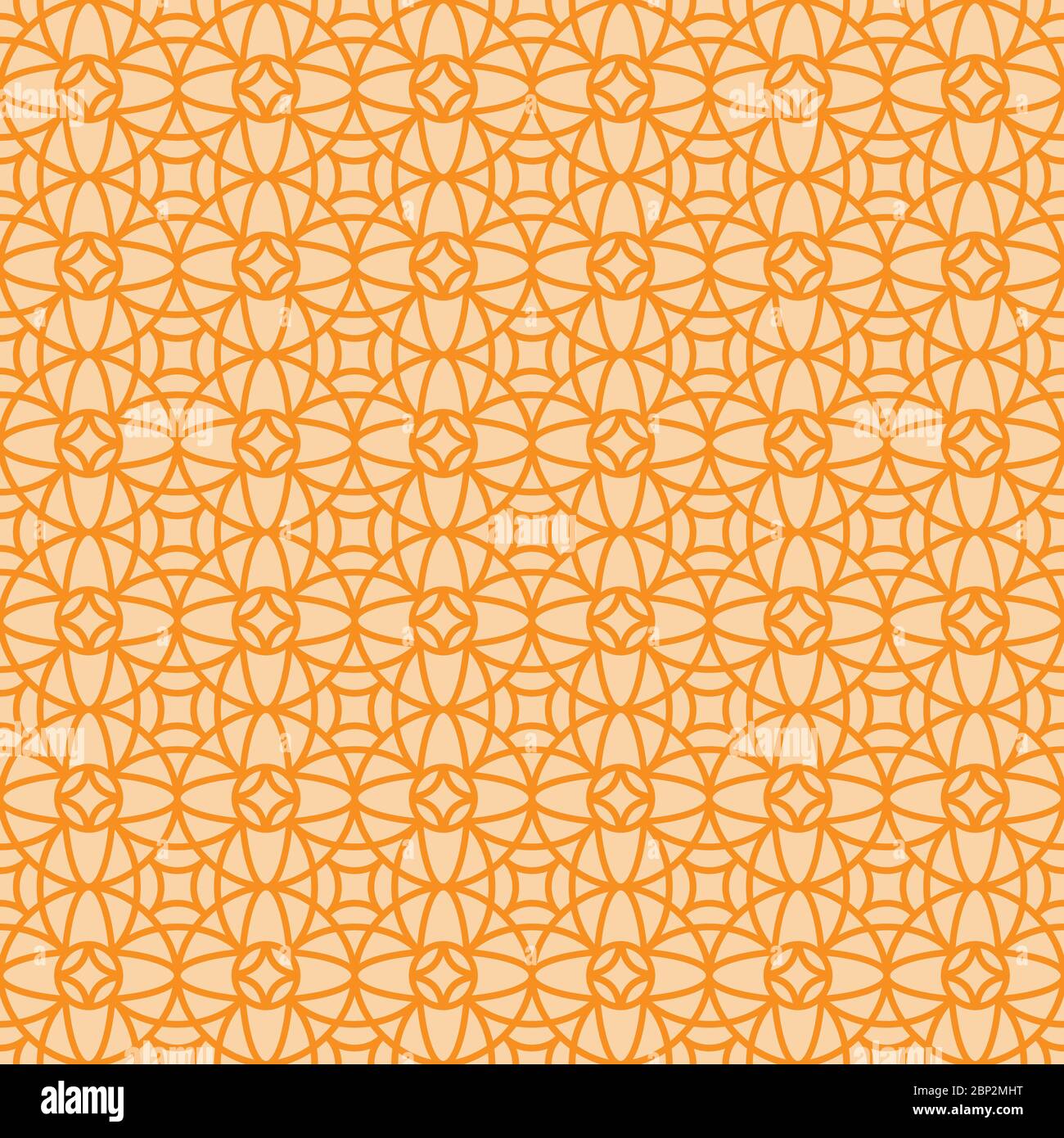 Orange vintage linear arabic style ornamental pattern. Vector ...