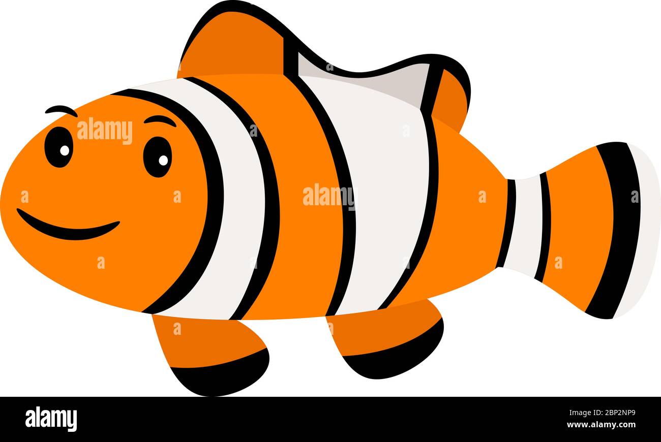 Clown fish. Underwater swimming funny smiling clownfish or anemonefish ...