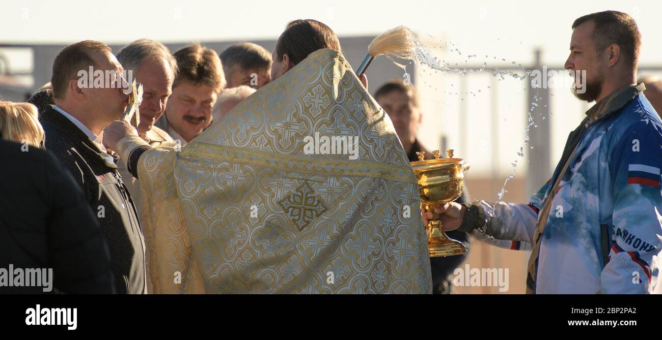 Expedition 57 Soyuz Blessing Russian Orthodox Priest, Father Sergei ...