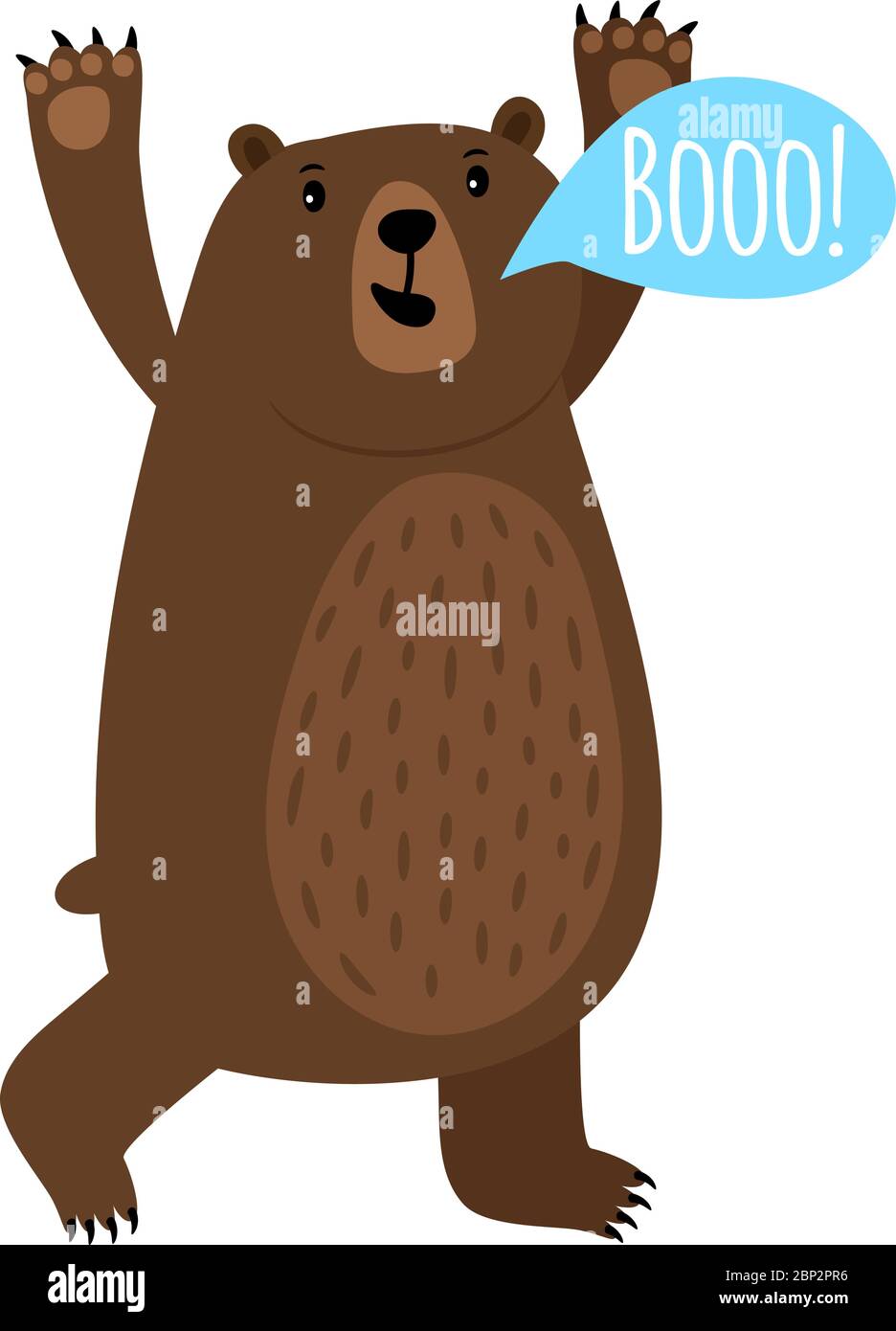 Cartoon bear animal with Booo speach bubble, vector illustration Stock ...