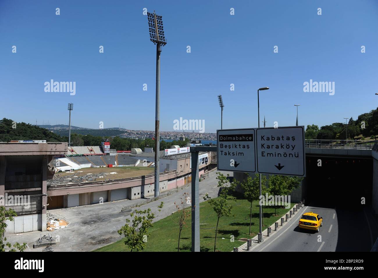 Inonu Stadium, home of Besiktas is demolished in Istanbul, Turkey Stock ...