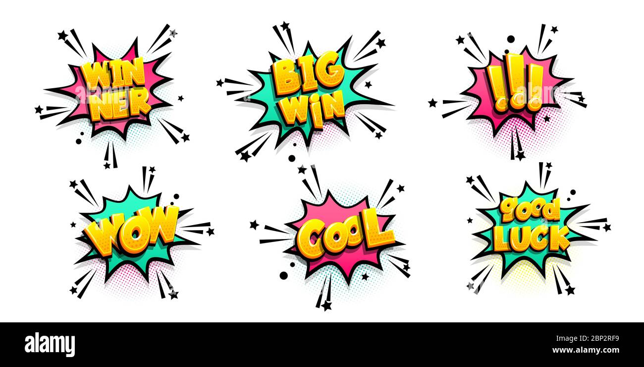 Comic text speech bubble pop art style Stock Vector Image & Art - Alamy