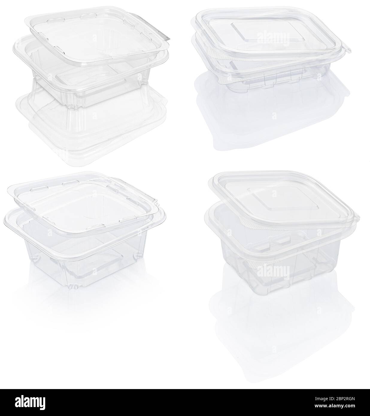 Empty transparent plastic food container isolated on white Stock Photo ...