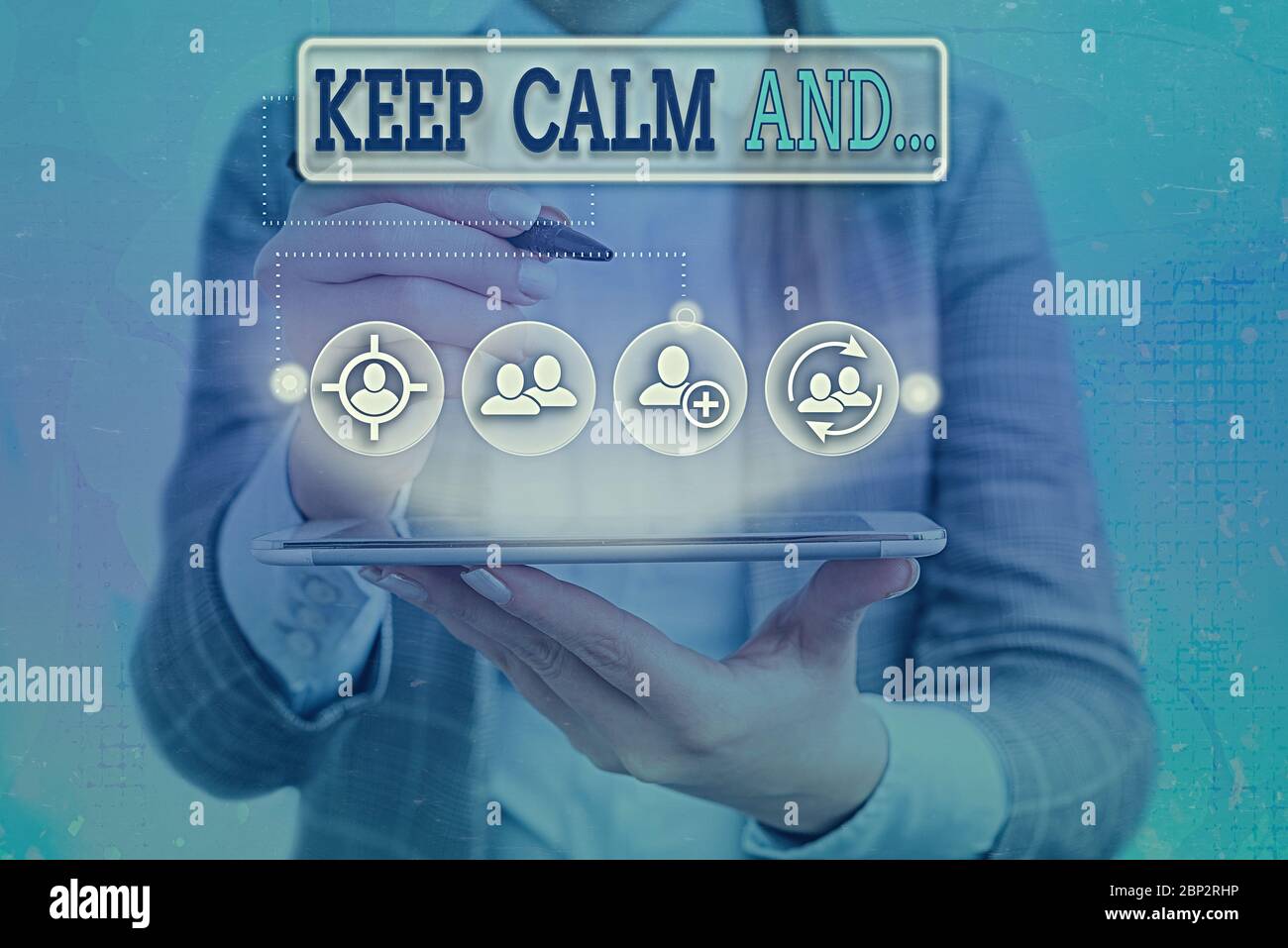 Conceptual hand writing showing Keep Calm And. Concept meaning ...