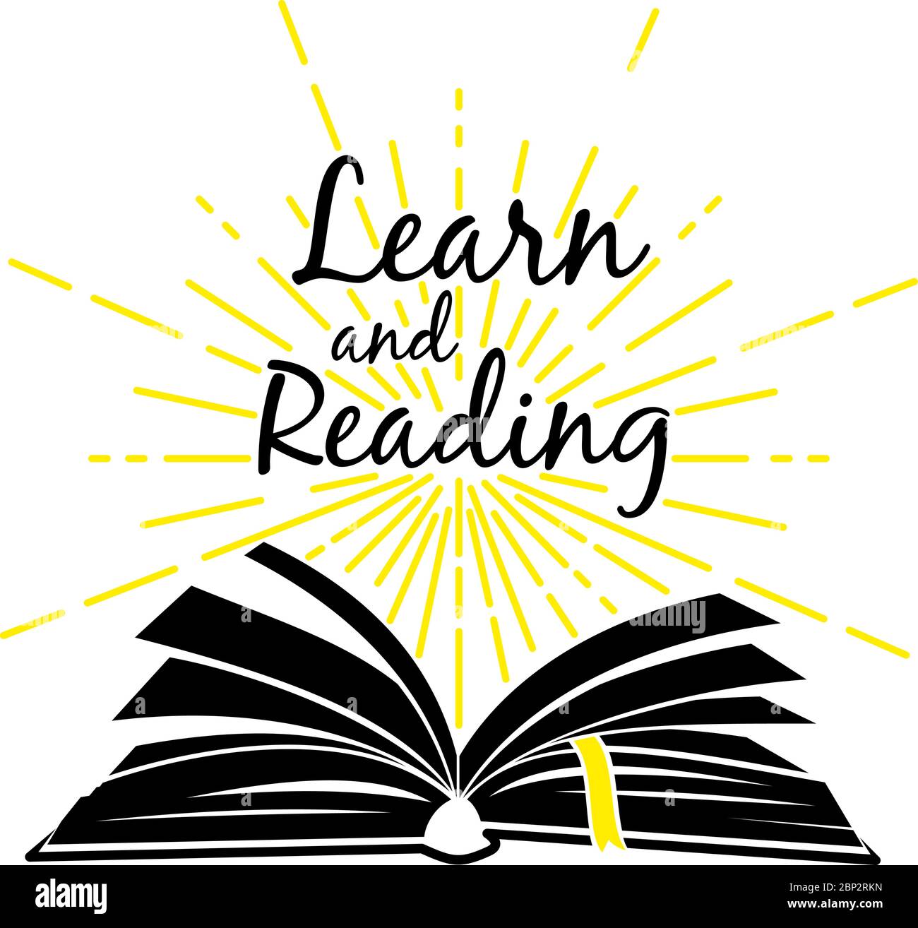 Open book learn and read poster on white backgound, vector illustration ...