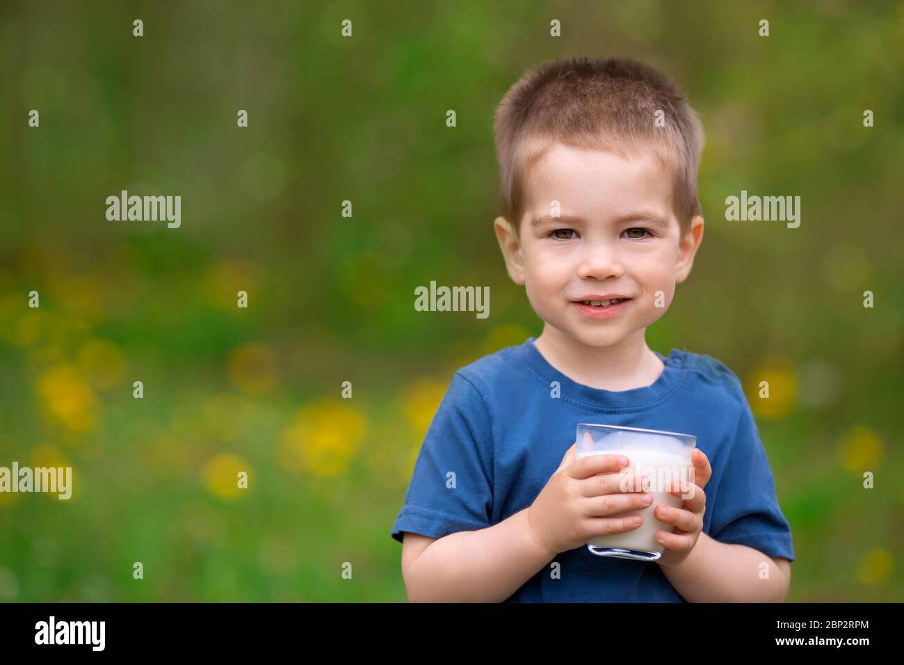 little boy drinking milk Stock Photo - Alamy