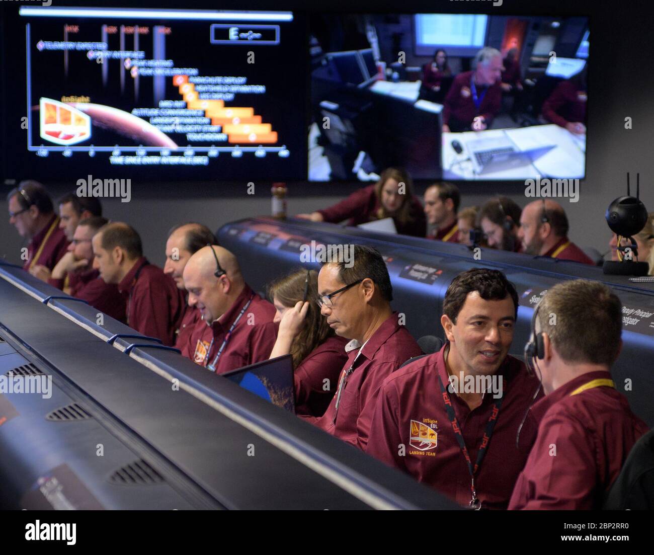 On November 26, 2018, NASA's InSight mission team monitored the status ...