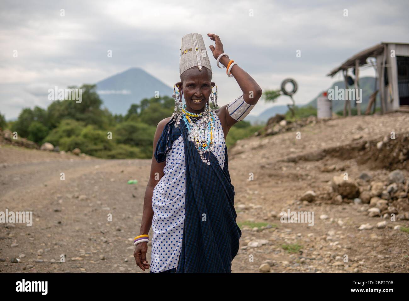 TANZANIA, MASAI VILLAGE - JANUARY 2020: Portrait of Maasai woman people ...