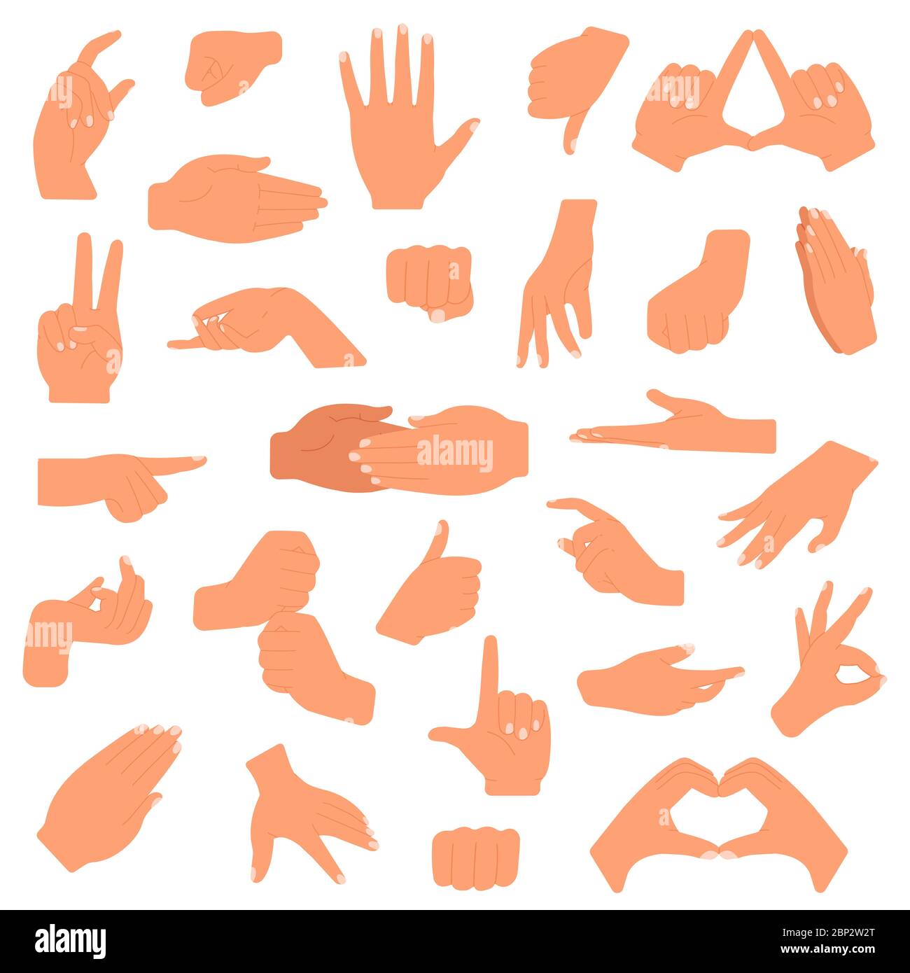 Hand gesture. Pointing hands, gesturing communication language, palm ...