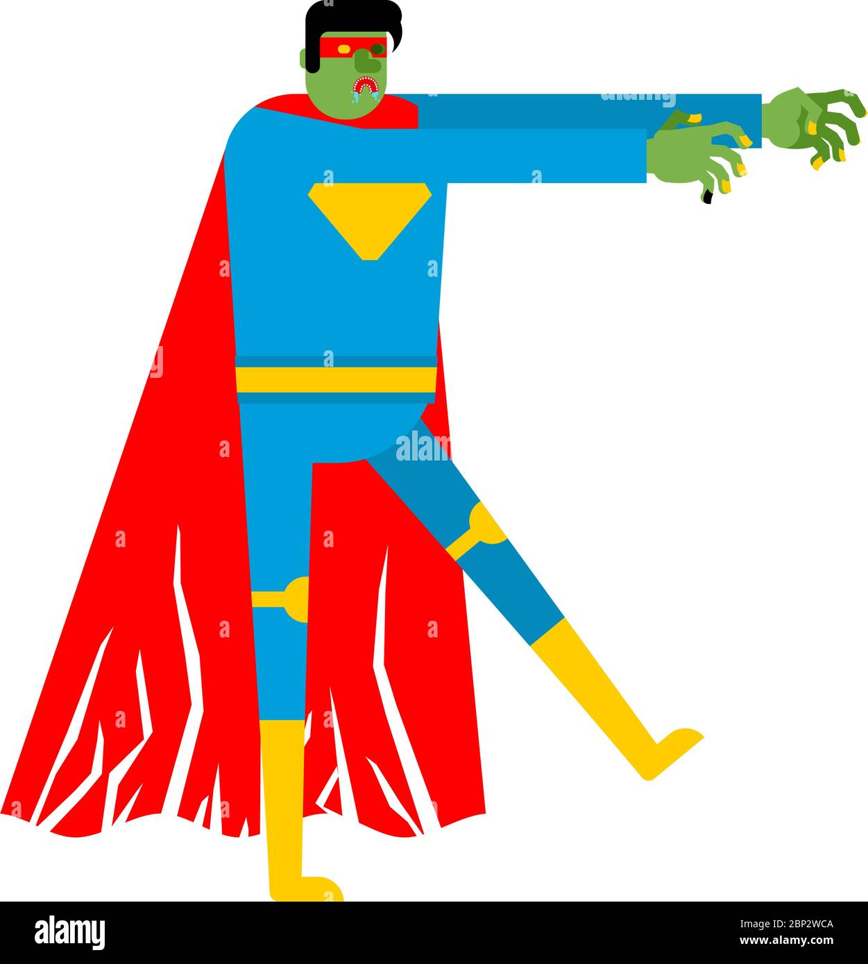 Superhero zombie. super hero Zombi. Dead man in mask and raincoat Stock ...
