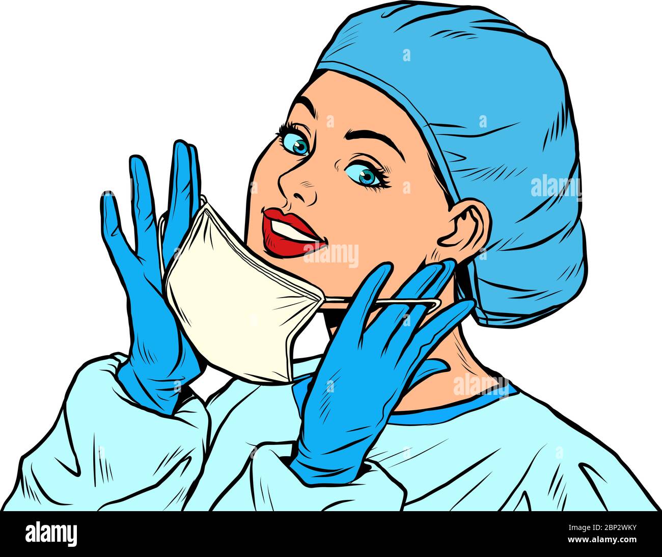 Doctor putting on a mask Stock Vector Images - Alamy