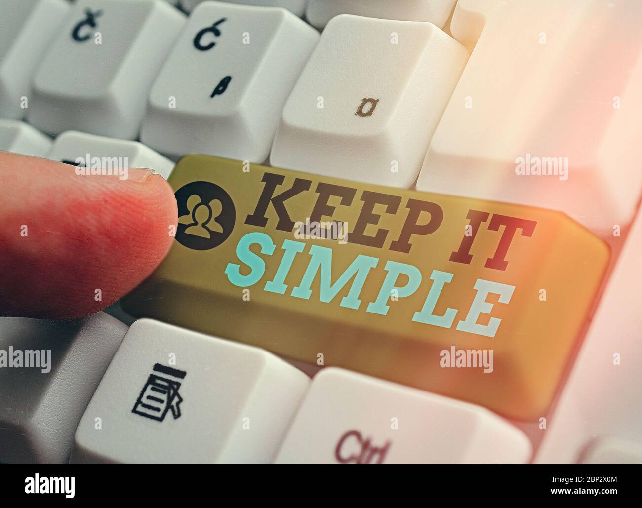 Writing note showing Keep It Simple. Business concept for ask something ...