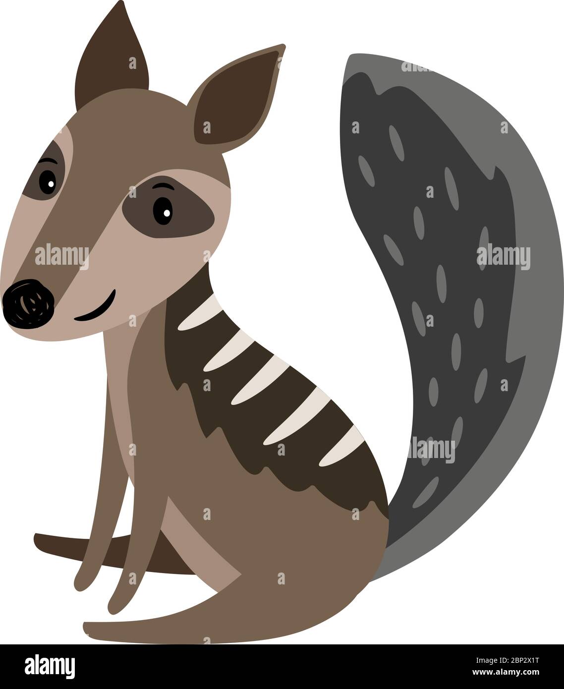 Numbat grey cartoon icon isolated on white background, vector ...