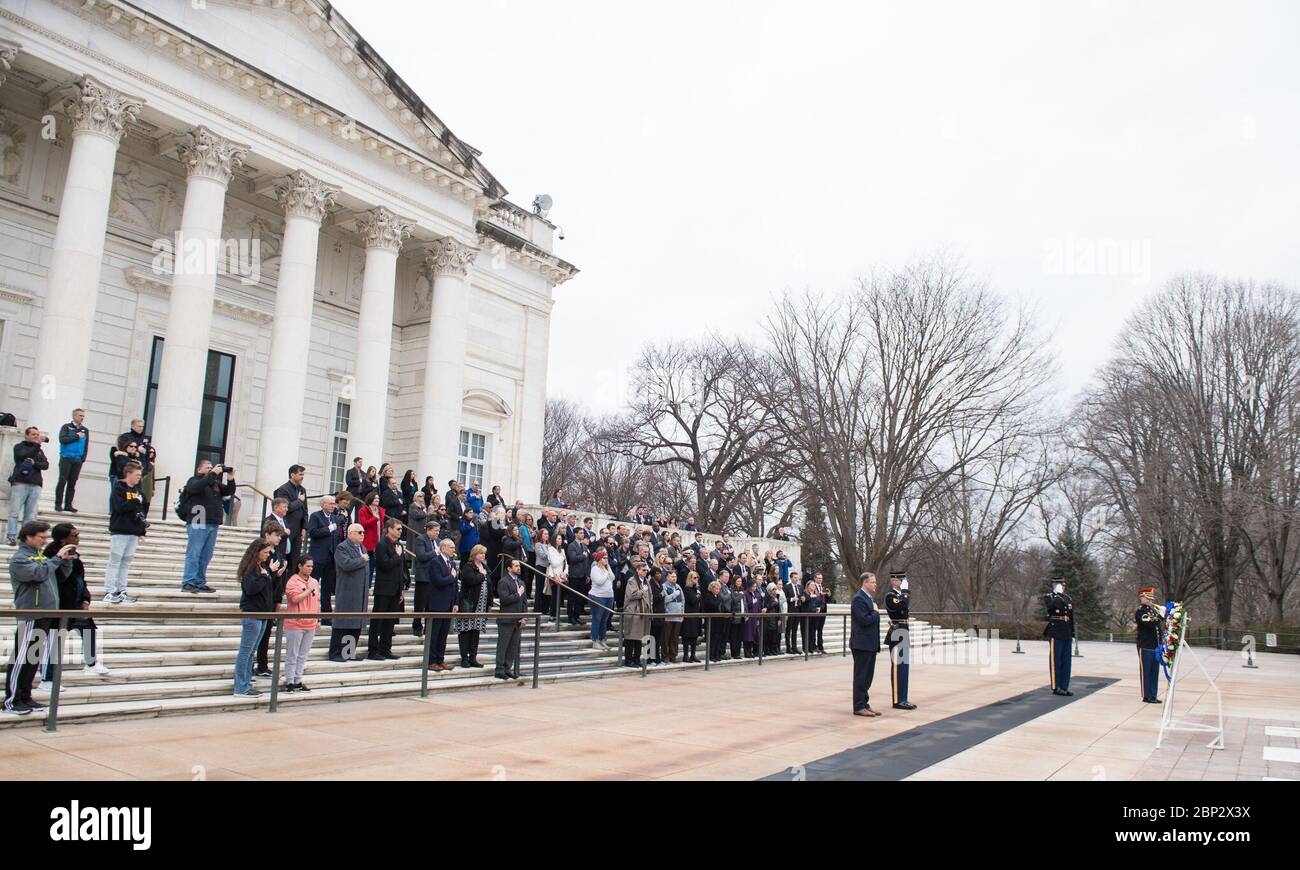 On February 7, 2019, NASA Administrator Jim Bridenstine laid a wreath ...