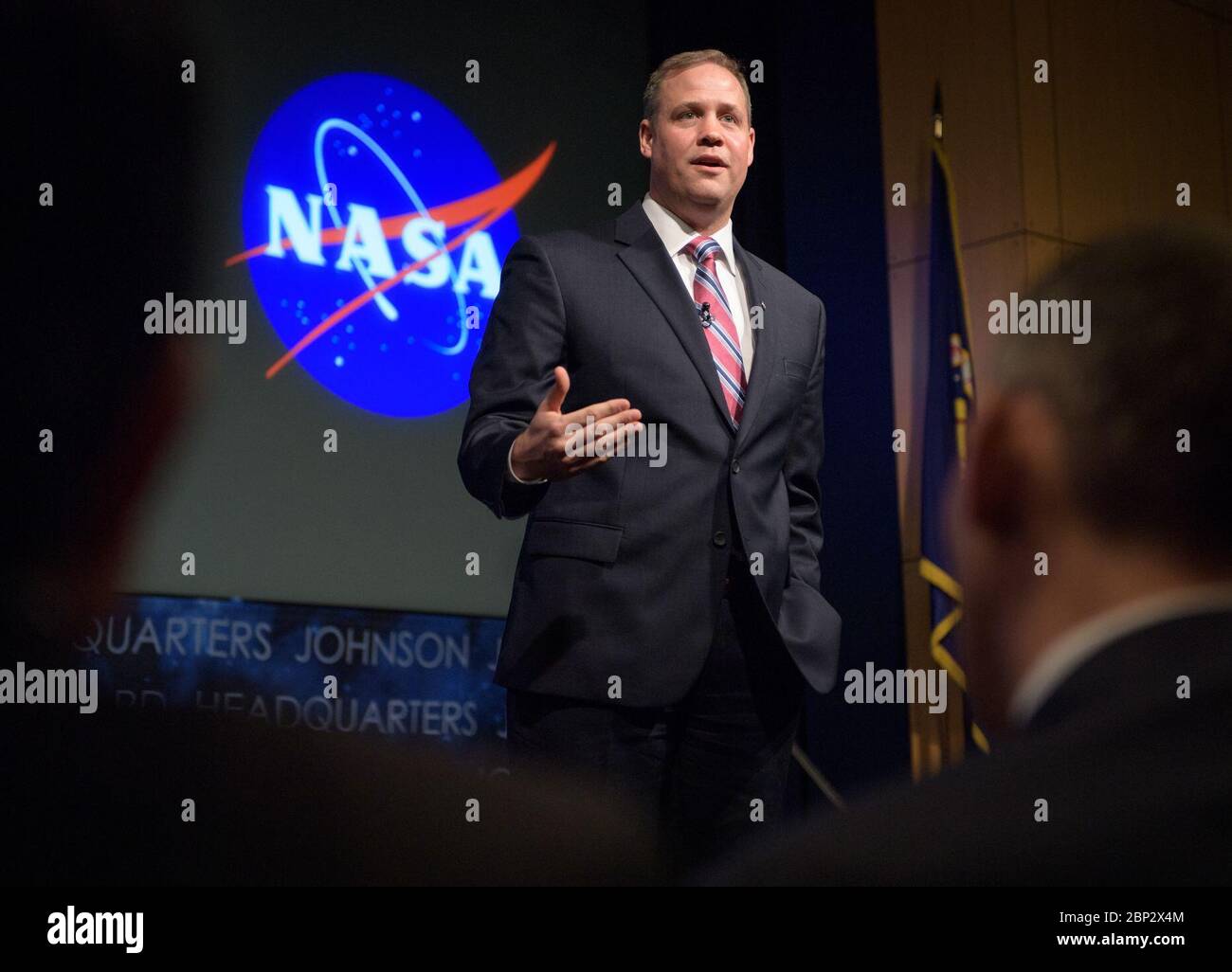 NASA Administrator Jim Bridenstine speaks during a NASA town hall event ...