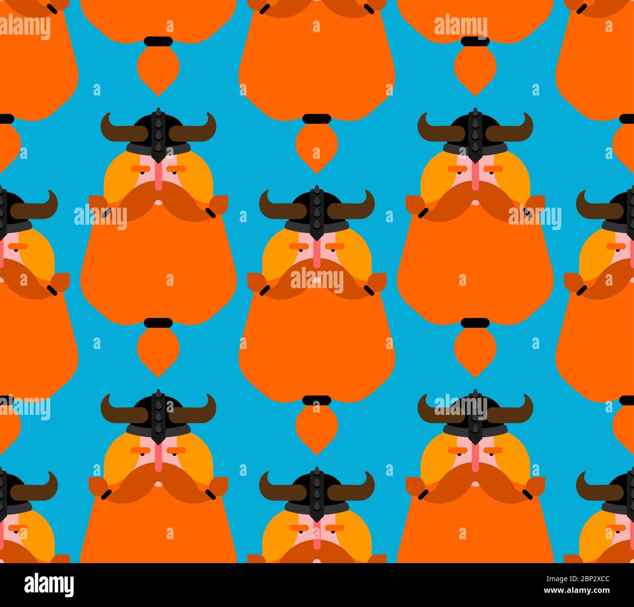 Viking pattern seamless. Battle gnome with beard background. vector ...