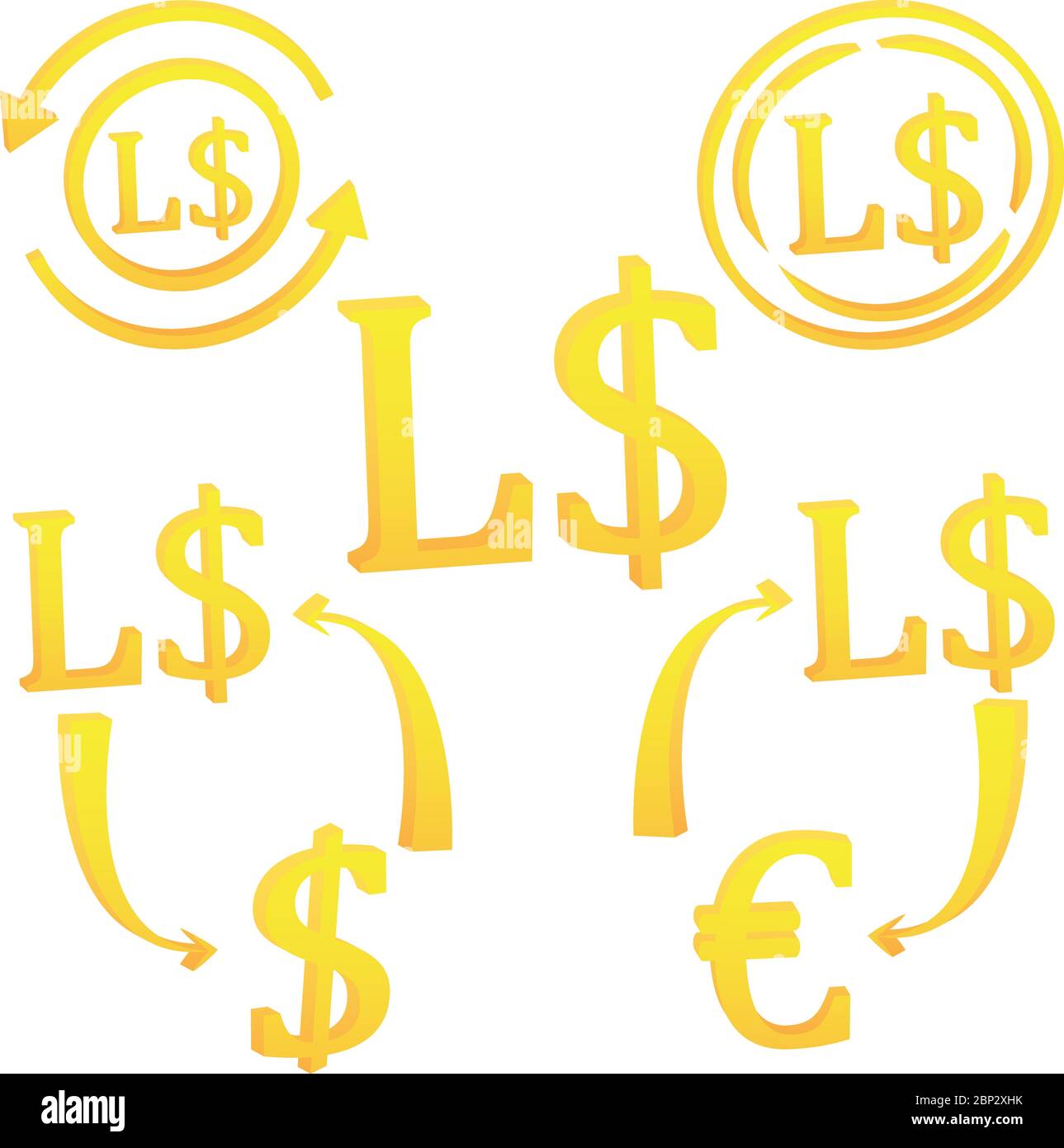 3D Liberian dollar set of currency symbol icon of Liberia Stock Vector ...