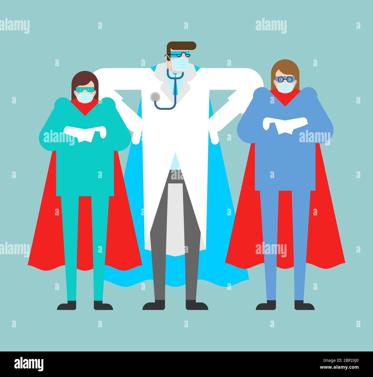 Doctor superhero. Doc is a real super hero. Medical worker in mask and ...