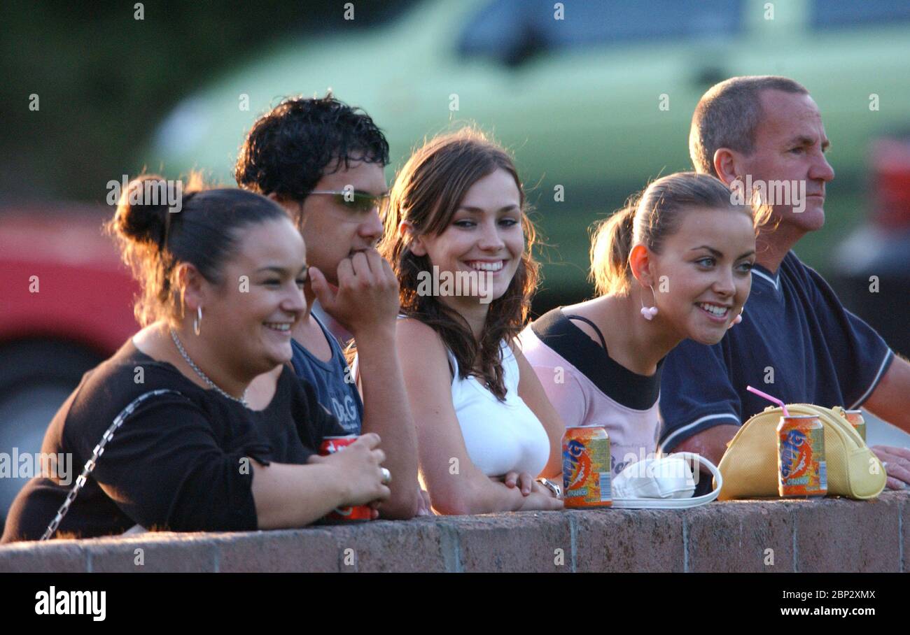 Charlotte Church and friends watch her boyfriend Kyle Johnson playing ...