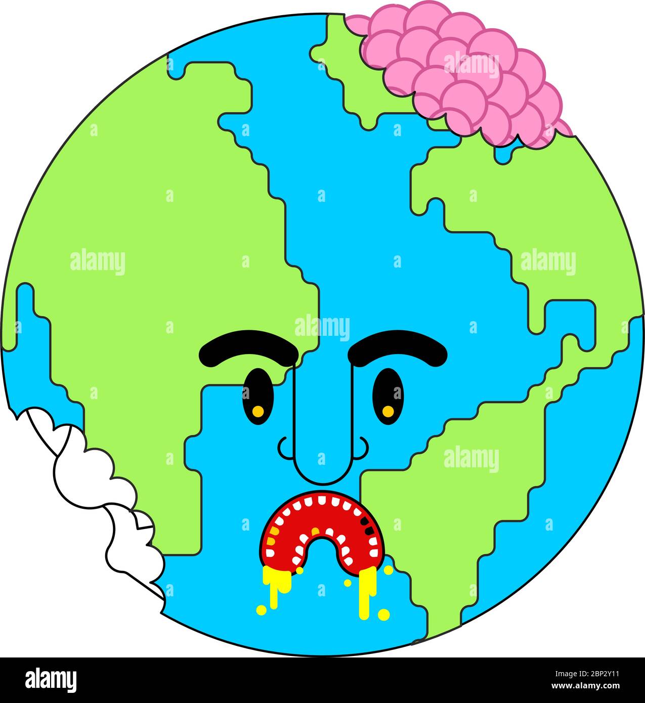 Planet Earth zombie. Zombies world Cartoon vector illustration Stock ...