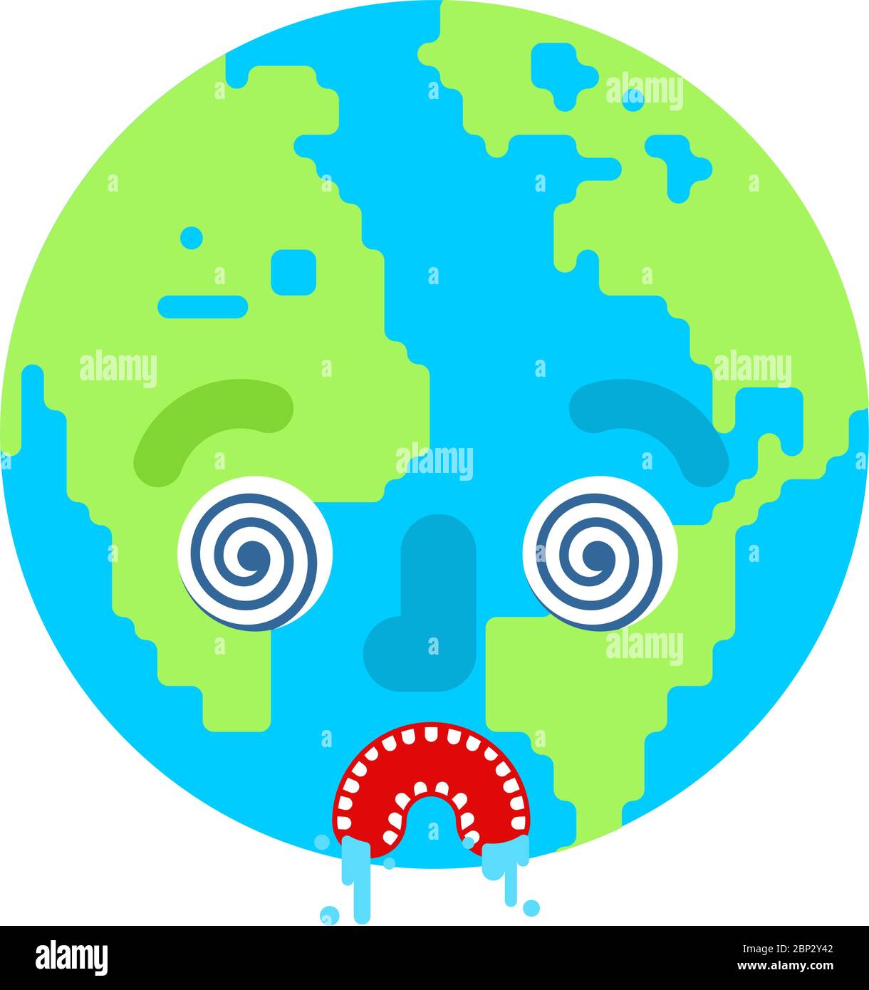 Crazy Earth isolated. Mad planet. vector illustration Stock Vector ...