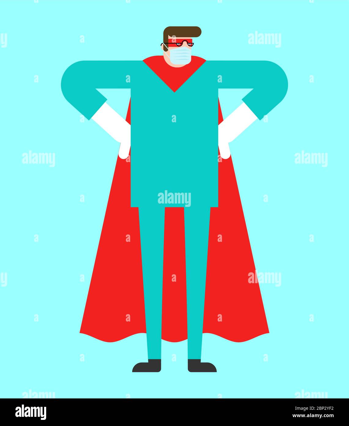 Doctor superhero. Doc is a real super hero. Medical worker in mask and ...