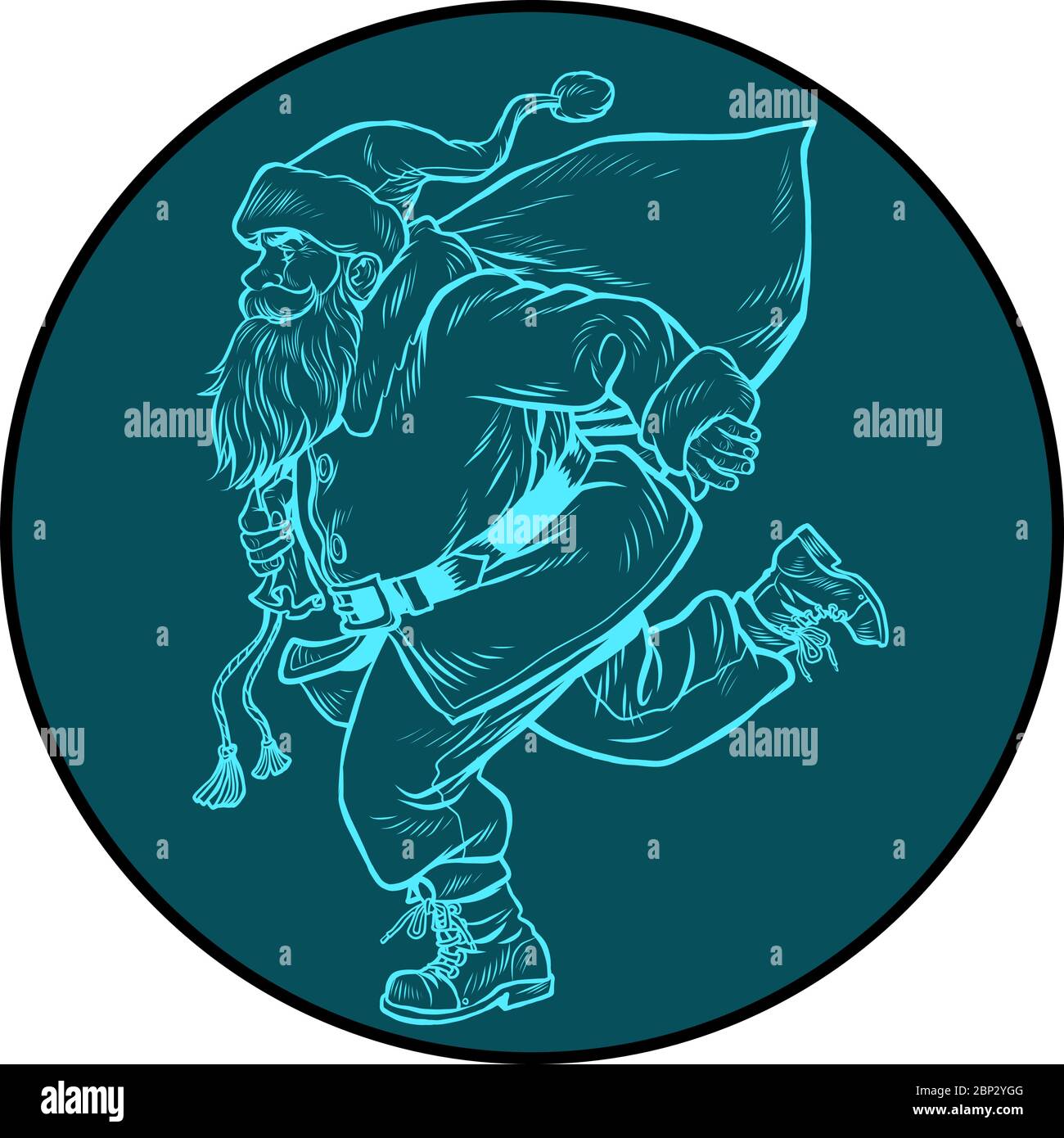 Cartoon running santa Stock Vector Images - Alamy