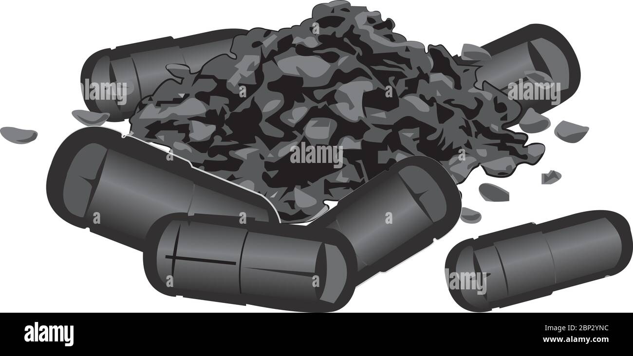 Charcoal capsules and flakes Stock Vector Image & Art - Alamy